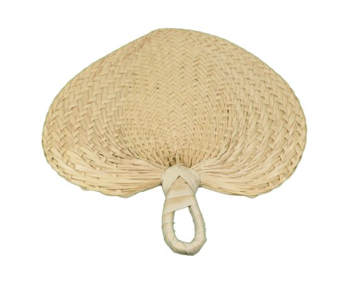 Fun Express Natural Straw and Raffia-Brown | Pack of 12 Hand Fan, 12 Pieces