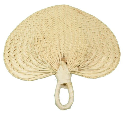 Fun Express Natural Straw and Raffia-Brown | Pack of 12 Hand Fan, 12 Pieces