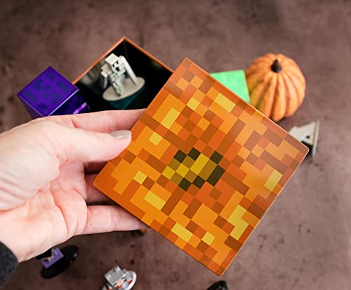 MINECRAFT Jack O'Lantern 4-Inch Tin Storage Box Cube Organizer with Lid | Basket Container, Cubby Cube Closet Organizer, Home Decor Playroom Accessories | Video Game Toys, Gifts And Collectibles