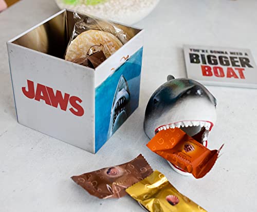 JAWS Logo Tin Storage Box Cube Organizer with Lid | 4 Inches