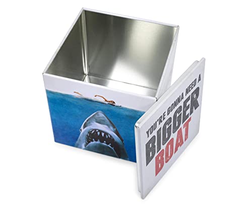 JAWS Logo Tin Storage Box Cube Organizer with Lid | 4 Inches