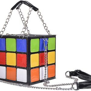 QZUnique Women's Cute Cube Shape Handbag Magic Shoulder Bag Clutch Bag With Super Long Shoulder Strap