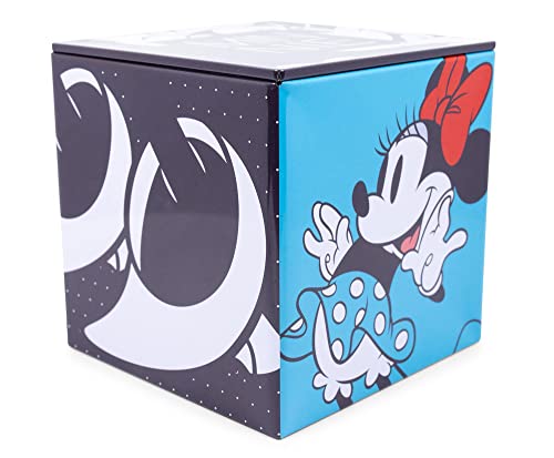 Disney All Eyes on Minnie Mouse 4-Inch Tin Storage Box Cube Organizer with Lid | Basket Container, Cubby Cube Closet Organizer, Home Decor Playroom Accessories | Cute Gifts And Collectibles