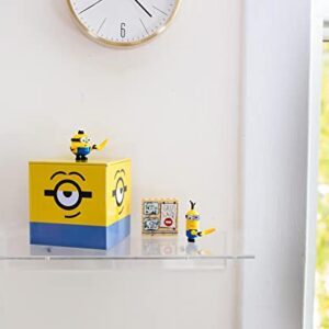 Despicable Me Minions 4-Inch Tin Storage Box Cube Organizer with Lid | Basket Container, Cubby Cube Closet Organizer, Home Decor Playroom Accessories | Cute Gifts And Collectibles