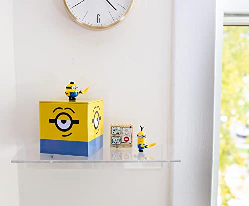 Despicable Me Minions 4-Inch Tin Storage Box Cube Organizer with Lid | Basket Container, Cubby Cube Closet Organizer, Home Decor Playroom Accessories | Cute Gifts And Collectibles