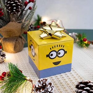 Despicable Me Minions 4-Inch Tin Storage Box Cube Organizer with Lid | Basket Container, Cubby Cube Closet Organizer, Home Decor Playroom Accessories | Cute Gifts And Collectibles