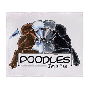 cafepress poodle fan throw blanket super soft fleece plush throw blanket, 60″x50″