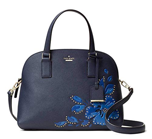 Kate Spade New York Cameron Street Hibiscus Lottie Leather Satchel Bag, Blazer Blue