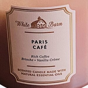 Bath & Body Works Paris Cafe White Barn Glass Scented 3 Wick Candle with Lid - Single