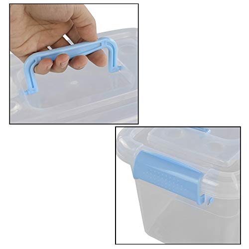 Doryh 5 L Plastic Storage Bin with Lid, Clear Transparent Box With Handles, Set of 6