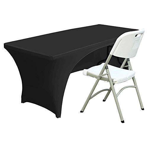 ABCCANOPY Spandex Open Back Table Cover 6 ft. Fitted Polyester Tablecloth Stretch Spandex Tablecover Table Toppers 30+ Colors