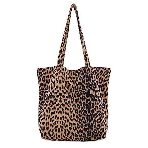 Leopard Shoulder Bag Soft Large Tote Purse Handbag Travel Satchel for Women