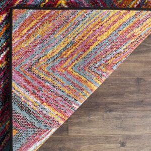 Safavieh Aruba Collection 2'3" x 8' Multi ARB505M Boho Chevron Runner Rug