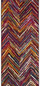 Safavieh Aruba Collection 2'3" x 8' Multi ARB505M Boho Chevron Runner Rug