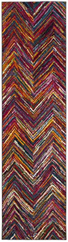 Safavieh Aruba Collection 2'3" x 8' Multi ARB505M Boho Chevron Runner Rug