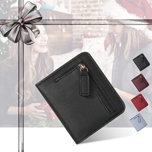 Toughergun Womens Rfid Blocking Small Compact Bifold Luxury Genuine Leather Pocket Wallet Ladies Mini Purse with ID Window (01 ReNapa Black)