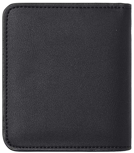 Toughergun Womens Rfid Blocking Small Compact Bifold Luxury Genuine Leather Pocket Wallet Ladies Mini Purse with ID Window (01 ReNapa Black)