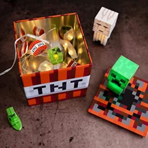 MINECRAFT TNT 4-Inch Tin Storage Box Cube Organizer with Lid | Basket Container, Cubby Cube Closet Organizer, Home Decor Playroom Accessories | Video Game Toys, Gifts And Collectibles