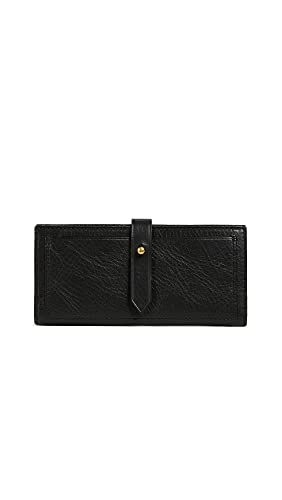 Madewell Women's The Leather Post Wallet, True Black, One Size