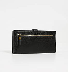 Madewell Women's The Leather Post Wallet, True Black, One Size