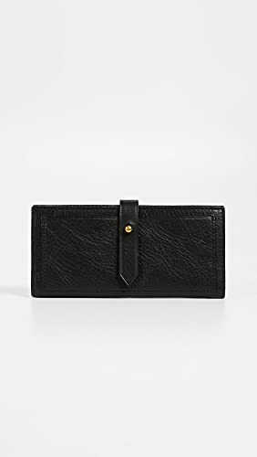 Madewell Women's The Leather Post Wallet, True Black, One Size