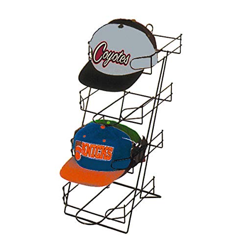 Only Hangers Black Wire Countertop Hat Display Holds 36-48 Caps - 4 Tiers