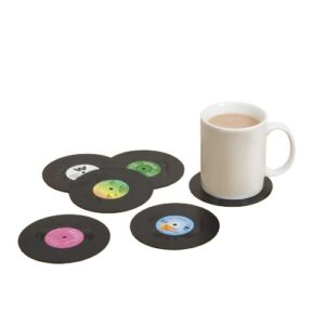 spinning hat retro vinyl coasters