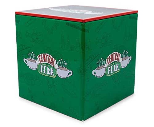 Friends Central Perk 4-Inch Tin Storage Box Cube Organizer with Lid | Basket Container, Cubby Cube Closet Organizer, Home Decor Playroom Accessories | Nostalgic Gifts And Collectibles