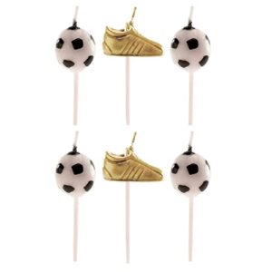 dekora – football candles for birthday cake – football and golden boot