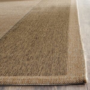 SAFAVIEH Courtyard Collection 4' x 5'7" Natural / Gold CY7987 Indoor/ Outdoor Waterproof Easy-Cleaning Patio Backyard Mudroom Accent-Rug