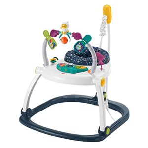 fisher-price jumperoo baby bouncer and activity center with lights and sounds, astro kitty spacesaver