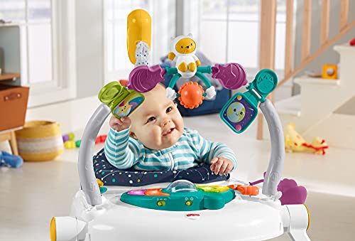 Fisher-Price Jumperoo Baby Bouncer and Activity Center with Lights and Sounds, Astro Kitty SpaceSaver