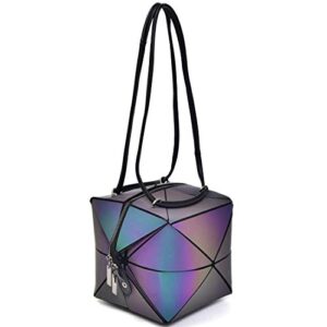 geometric purse for women magical changeable square purse large holographic luminous purse crossbody halloween bag gifts for kids unique