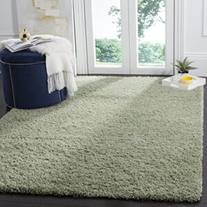 safavieh laguna shag collection 5’3″ x 7’6″ light sage sgl303v solid non-shedding living room bedroom dining room entryway plush 2-inch thick area rug