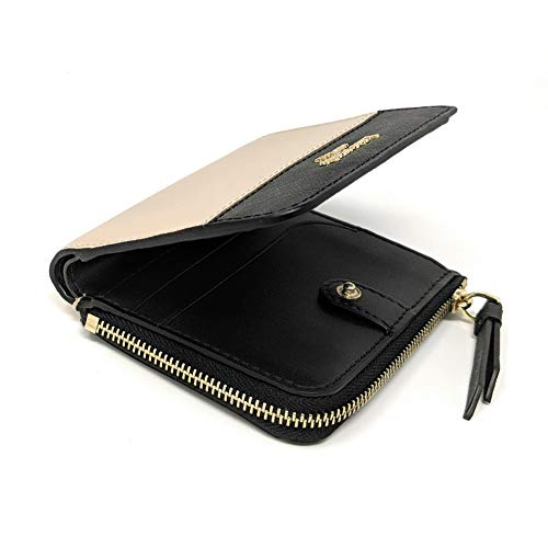 Kate Spade New York Cameron L-Zip Bifold Wallet Warm Beige Black, Small