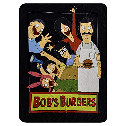 Bob's Burgers Fleece Throw Blanket - Bob, Tina & Louise Belcher Throw Blanket(Family Photo)