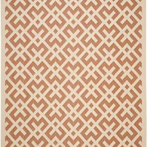 SAFAVIEH Courtyard Collection 9' x 12' Terracotta / Bone CY6915 Indoor/ Outdoor Waterproof Easy-Cleaning Patio Backyard Mudroom Area-Rug