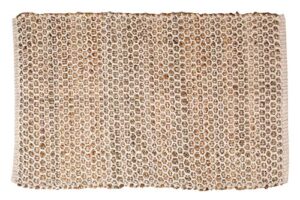 jute cotton rug 2×3′ natural – hand woven farmhouse style for living room kitchen entryway rug,kitchen rugs, farmhouse rugs, rugs for living & bedroom,woven rugs