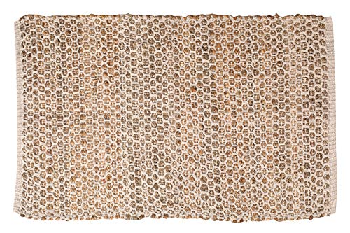 Jute Cotton Rug 2x3' Natural - Hand Woven Farmhouse Style for Living Room Kitchen Entryway Rug,Kitchen Rugs, Farmhouse Rugs, Rugs for Living & Bedroom,Woven Rugs