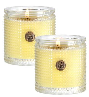 Aromatique Sorbet - Set of 2 Textured Glass Scented Jar Candle