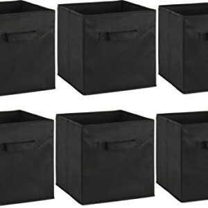 6 Pack - SimpleHouseware Foldable Cube Storage Bin, Black