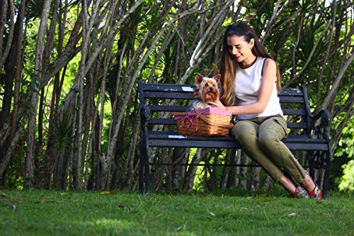 Picnic Basket Natural Woven Woodchip with Double Folding Handles | Easter Basket | Storage of Plastic Easter Eggs and Easter Candy | Organizer Blanket Storage | Bath Toy and Kids Toy Storage