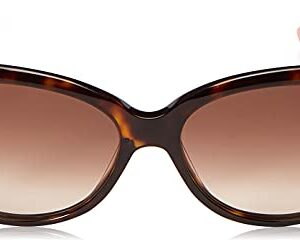 Kate Spade New York Women's Angeliq Cat-Eye Sunglasses, Tortoise Blush/Brown Gradient, 55 mm