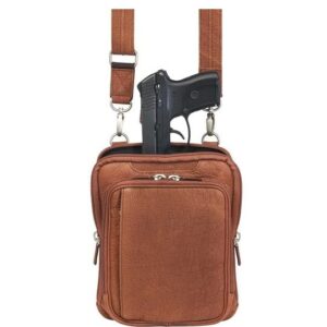 Gun Toten Mamas U.S. Bison Leather Raven Cross Body Bag, Rust, One Size