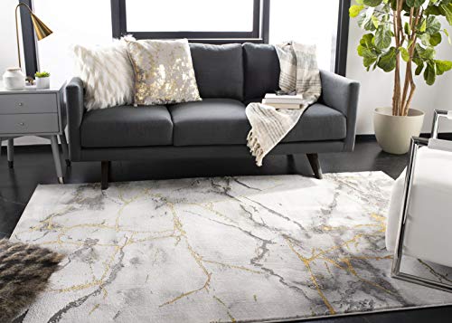 SAFAVIEH Craft Collection 8' x 10' Grey / Gold CFT877F Modern Abstract Non-Shedding Living Room Bedroom Dining Home Office Area Rug