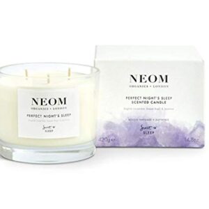 NEOM- Perfect Night's Sleep Scented Candle, 3 Wick | Lavender & Jasmine | Essential Oil Aromatherapy Candle | Scent to Sleep