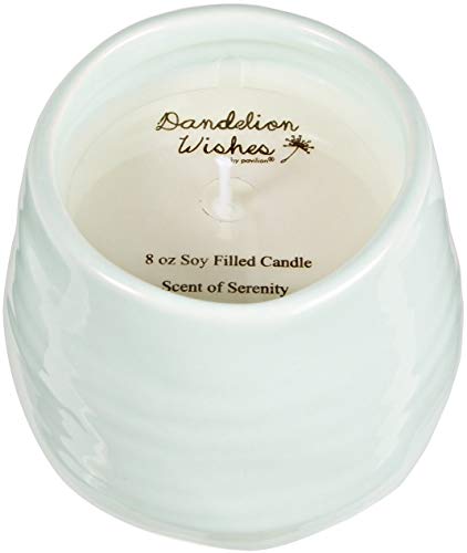 Pavilion Gift Company 77111 Plain Dandelion Wishes - Some See a Weed Some See a Wish Green Ceramic Soy Serenity Scented Candle,