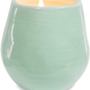 Pavilion Gift Company 77111 Plain Dandelion Wishes - Some See a Weed Some See a Wish Green Ceramic Soy Serenity Scented Candle,