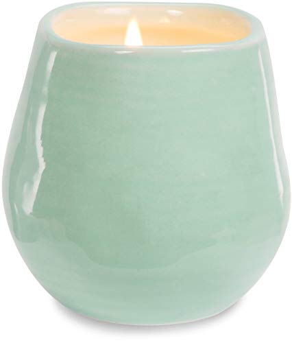 Pavilion Gift Company 77111 Plain Dandelion Wishes - Some See a Weed Some See a Wish Green Ceramic Soy Serenity Scented Candle,