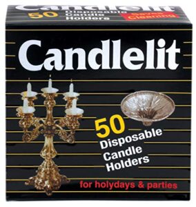 candlelit aluminum candle holders – disposable – 50 pcs.